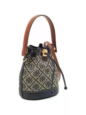 Tory Burch T Monogram Canvas Bucket Bag