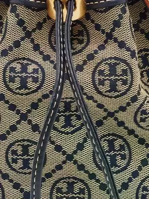 Tory Burch T Monogram Canvas Bucket Bag