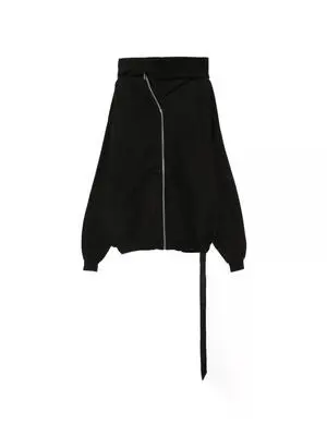 Rick Owens Mountain Hun Asymmetric Zip-up Hoodie - Black