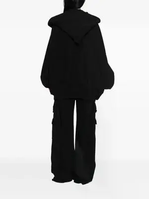Rick Owens Mountain Hun Asymmetric Zip-up Hoodie - Black