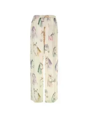 Moschino Horse Print Straight Leg Trousers