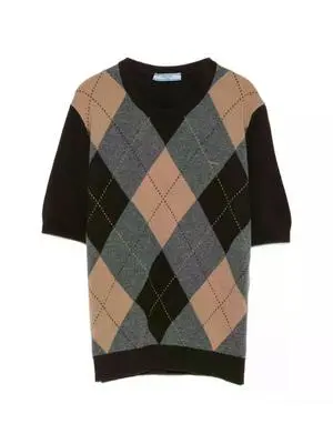 Prada Argyle-knit Sweater