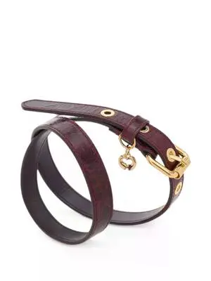 Maje Slim Leather Belt With Eyelets