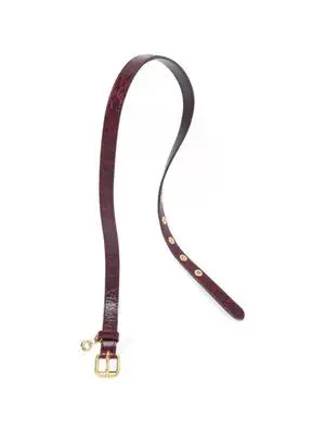Maje Slim Leather Belt With Eyelets