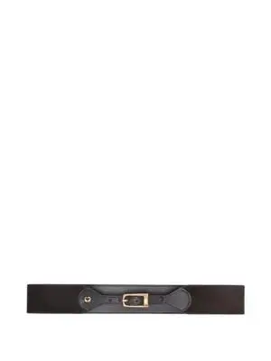 Maje Mixed Suede And Leather Corset Belt - Brown