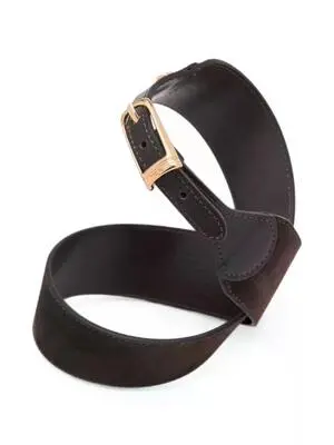 Maje Mixed Suede And Leather Corset Belt