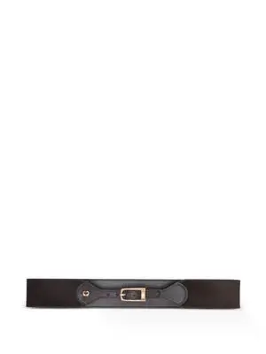 Maje Mixed Suede And Leather Corset Belt - Brown