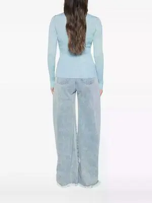 Maje Ribbed-knit V-neck Sweatshirt
