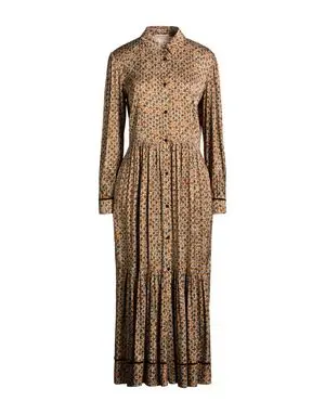 PUROTATTO Midi Dress Rust Size Viscose, Elastane