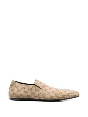 Gucci Cupertino Gg Loafers - Beige