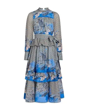MARIE OLIVER Eleanor Tiered Ruffle Trim Dress