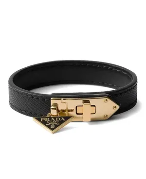 Prada Saffiano Leather Bracelet - Black