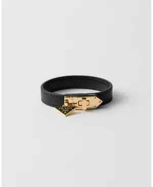 Prada Saffiano Leather Bracelet - Black