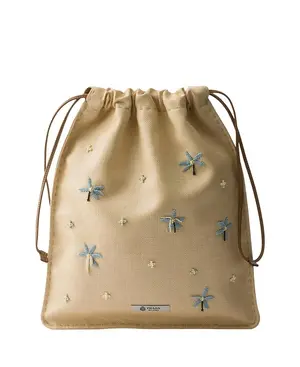 Prada Wish Embroidered Canvas Pouch