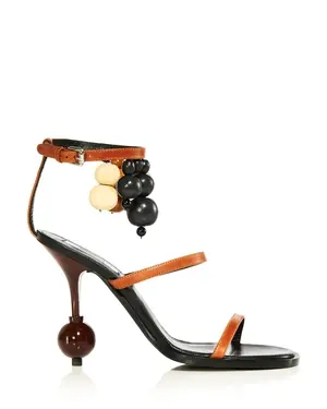 Moschino Beaded Satin Sandals