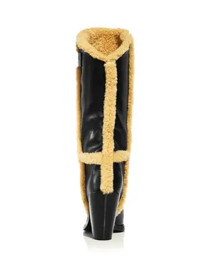 Moschino Faux Leather & Faux Shearling Boots