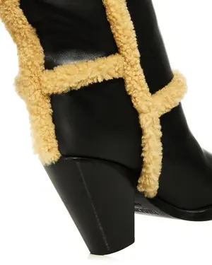 Moschino Faux Leather & Faux Shearling Boots
