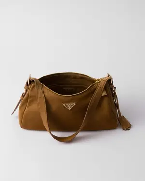 Prada Aimee Medium Suede Shoulder Bag - Cinnamon