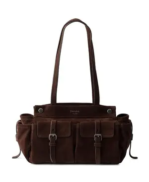 Prada Medium Suede Tote Bag