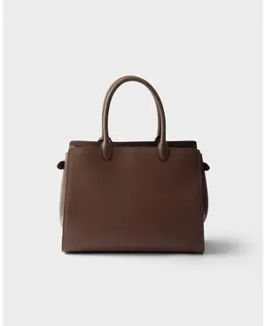 Prada Prelude Large Leather Top Handle Bag - Brown