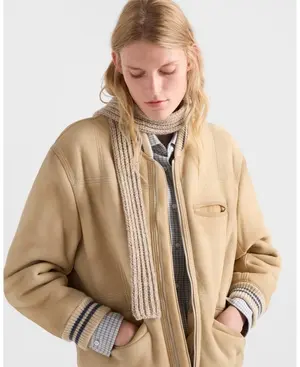 Prada Wool And Mouline Cashmere Scarf