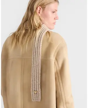 Prada Wool And Mouline Cashmere Scarf