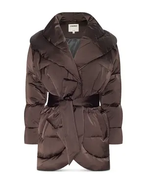 L'Agence Glacier Shawl Collar Down Puffer Coat
