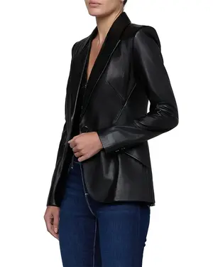 L'Agence Chamberlain Leather Blazer