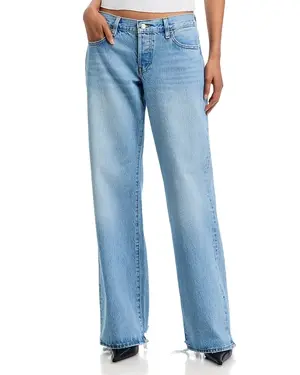 FRAME The Pixie Gray Low Rise Jeans - Dodger Offset Hem