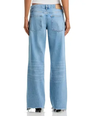 FRAME The Pixie Gray Low Rise Jeans - Dodger Offset Hem