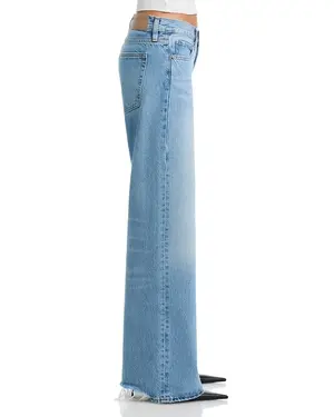 FRAME The Pixie Gray Low Rise Jeans - Dodger Offset Hem