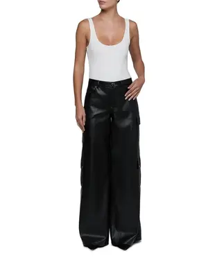 L'Agence Isolde Faux Leather Cargo Pants