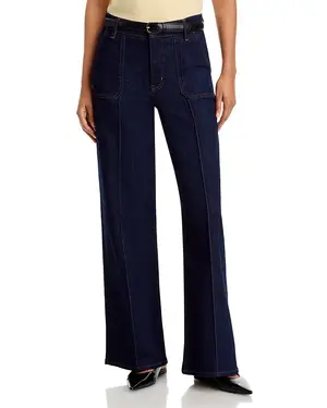 FRAME Le Slim Palazzo Pintuck Pocket High Rise Jeans