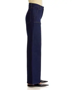 FRAME Le Slim Palazzo Pintuck Pocket High Rise Jeans