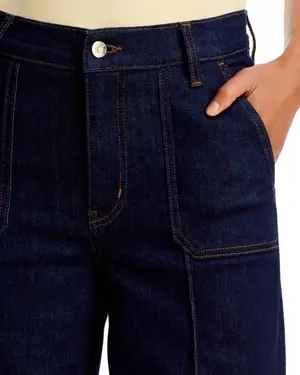 FRAME Le Slim Palazzo Pintuck Pocket High Rise Jeans