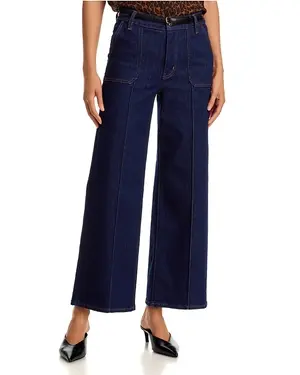 FRAME Le Pixie Slim Palazzo Pintuck Pocket High Rise Jeans