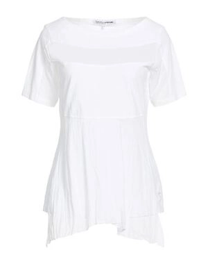 European Culture Asymmetrical Cotton Blend T-shirt - White