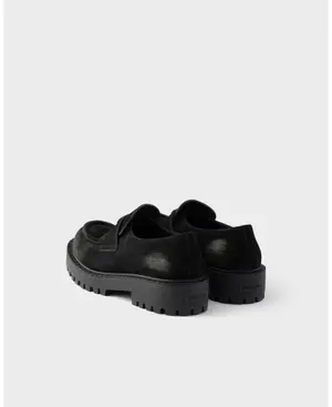 Prada Aged Suede Loafers - Black