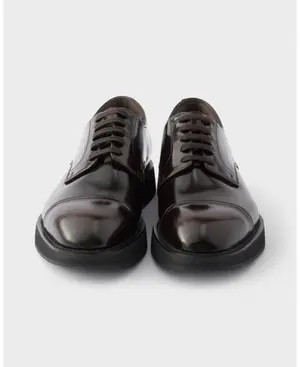 Prada Leather Cap Toe Derby Dress Shoes