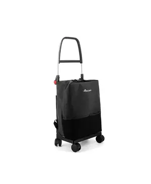 ROLSER One Tweed T-shop 4 Wheel Swivelling Foldable Shopping Trolley - Black