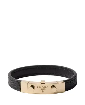 Prada Saffiano Leather Bracelet - Black