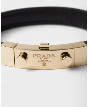 Prada Saffiano Leather Bracelet - Black