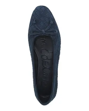 Sam Edelman Ruthie Suede Bow Woven Ballet Flats - Oasis Navy