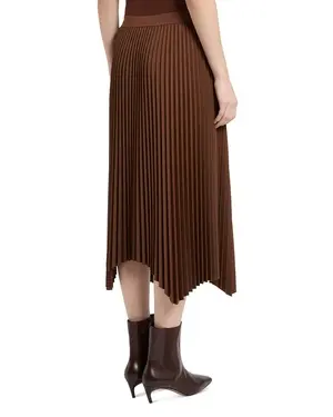 Marella Pleated Midi Skirt With Asymmetrical Hem