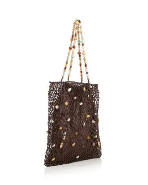 Cult Gaia Mercier Beaded Woven Leather Tote