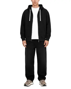 NANA JUDY Relaxed Fit Floyd Zip Through Hooded Sweater - Enzyme Black