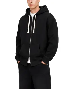 NANA JUDY Relaxed Fit Floyd Zip Through Hooded Sweater - Enzyme Black