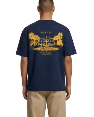 NANA JUDY Relaxed Fit Manoir Graphic Tee - Navy