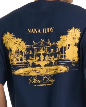 NANA JUDY Relaxed Fit Manoir Graphic Tee - Navy