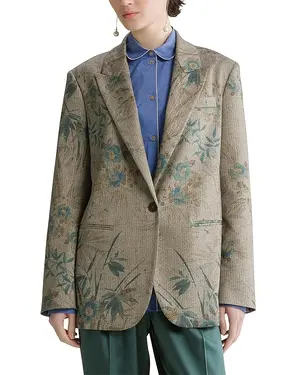 FORTE_FORTE Le Bambou Secret Print Chevron Blazer